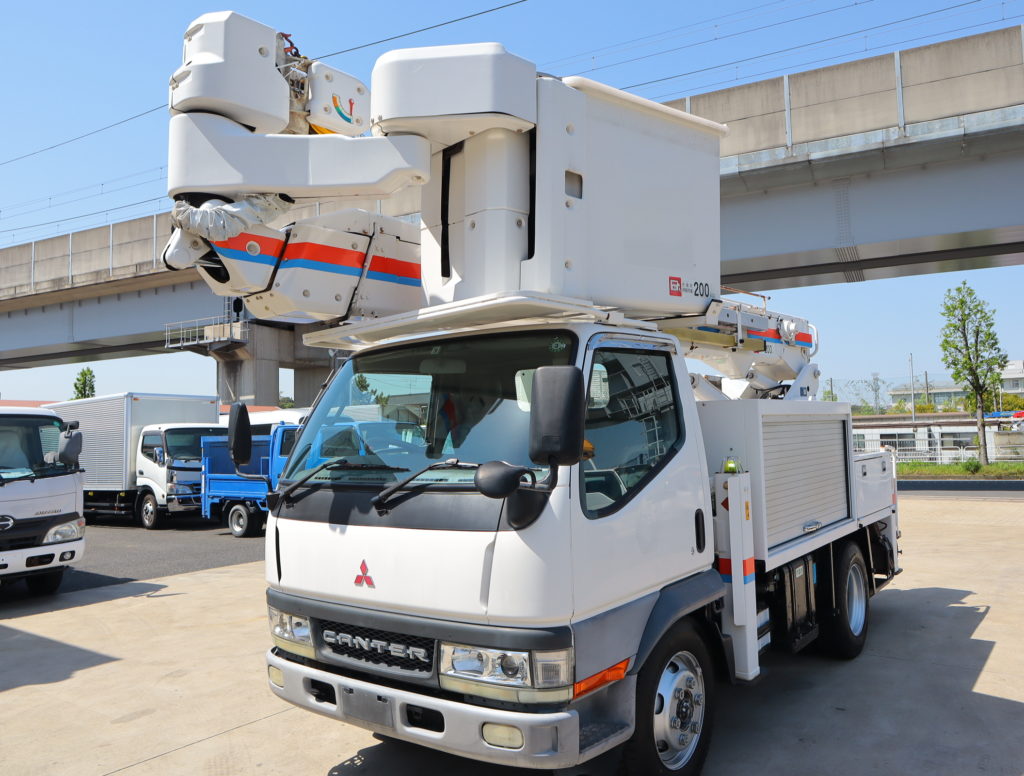 【PZK-5090】H13.9三菱のキャンター 高所作業車 14.6m アイチ製（SN15A） バケットFRP 電工仕様 高床｜中古トラック ...