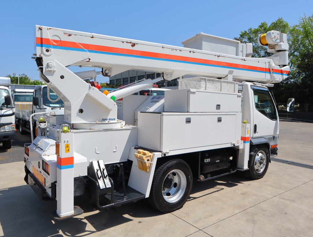 【PZK-5090】H13.9三菱のキャンター 高所作業車 14.6m アイチ製（SN15A） バケットFRP 電工仕様 高床｜中古トラック ...