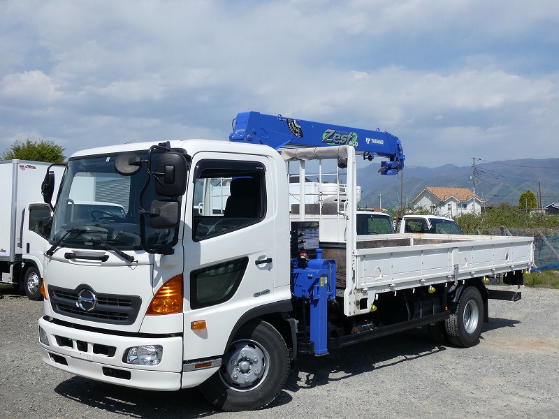 【QC-3537】H28.2日野のレンジャー 4t標準タダノ製4段クレーン 2.93t吊り ラジコン フックイン ベッドレス｜中古トラックならゲットラック