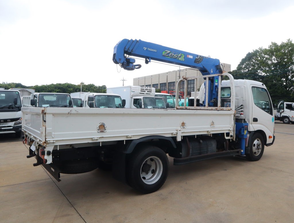 【PZC-7810】H27.11トヨタのダイナ 2t標準ロングタダノ製4段クレーン 2.63t吊り ラジコン フックイン 高床｜中古トラックならゲットラック