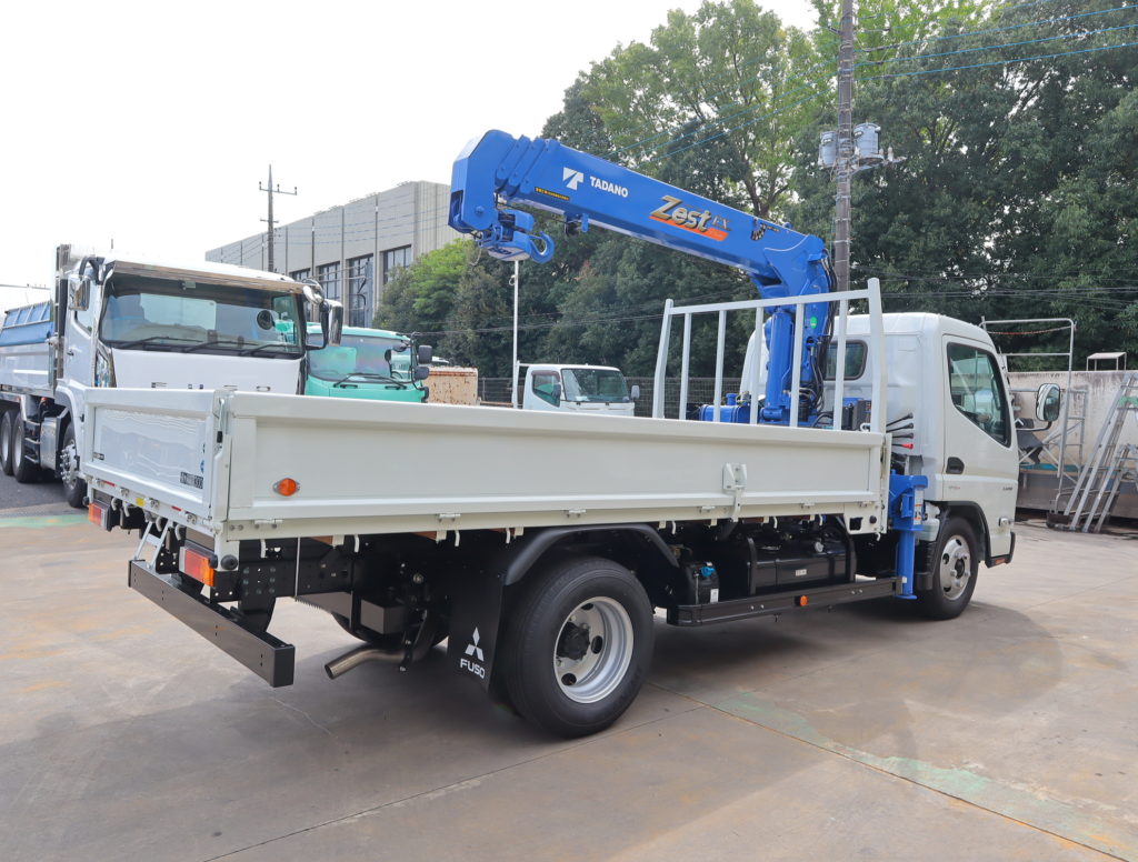 【PZC-1807】R4.6三菱のキャンター 3t標準ロングタダノ製4段クレーン 2.63t吊り ラジコン フックイン 高床｜中古トラックならゲットラック