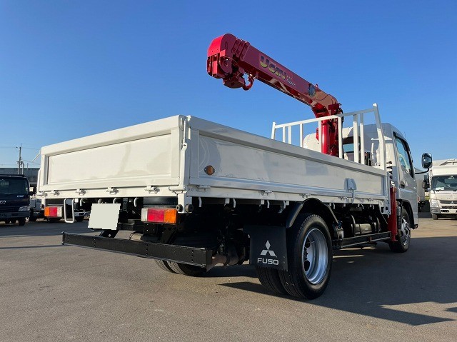 【SRC-0713】H29.11三菱のキャンター 3t標準ロングユニック製4段クレーン 2.63t吊り ラジコン フックイン 高床｜中古トラックならゲットラック