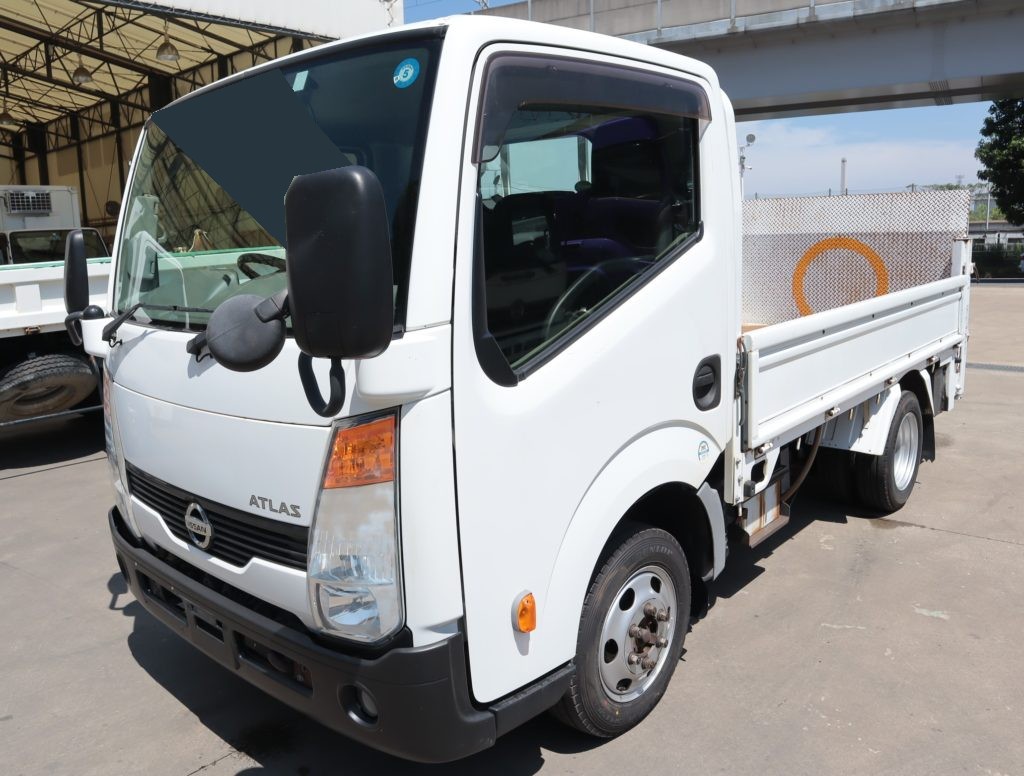 【PZH-1215】H29.2日産のアトラス 1.2t標準ショート平ボデー 垂直ゲート 全低床 4WD｜中古トラックならゲットラック