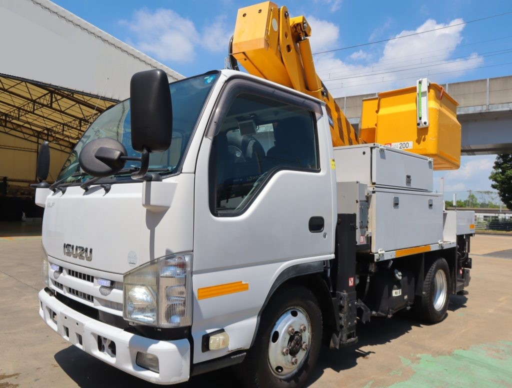 【PZK-2212】H22.11いすゞのエルフ 高所作業車 9.9m アイチ製（SH10A） バケットFRP 4WD 電工仕様｜中古トラックならゲットラック