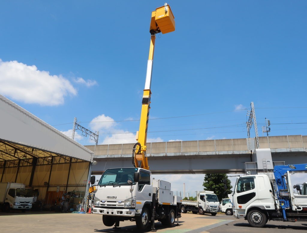 【PZK-2212】H22.11いすゞのエルフ 高所作業車 9.9m アイチ製（SH10A） バケットFRP 4WD 電工仕様｜中古トラックならゲットラック