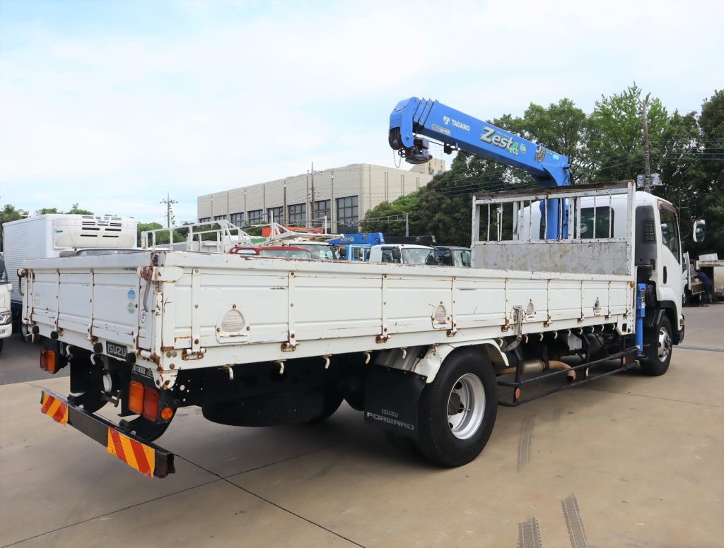 【PZC-6664】H24.7いすゞのフォワード 4t標準タダノ製4段クレーン 2.93t吊り ラジコン フックイン ベッドレス｜中古トラックならゲットラック