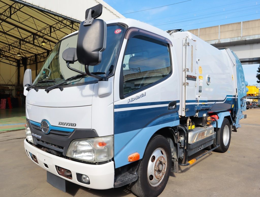 【PZP-1567】H27.3日野のデュトロ 2tパッカー車（プレス式） 4.3立米 ハイブリッド｜中古トラックならゲットラック
