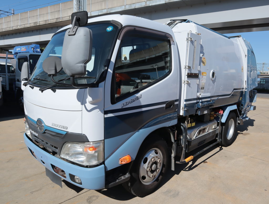 【PZP-1566】H27.3日野のデュトロ 2tパッカー車（プレス式） 4.3立米 ハイブリッド｜中古トラックならゲットラック