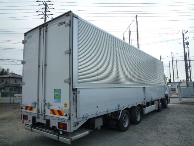 【UW-0960】H27.4UDのクオン 10t超アルミウィング 格納パワーゲート 4軸 リアエアサス｜中古トラックならゲットラック