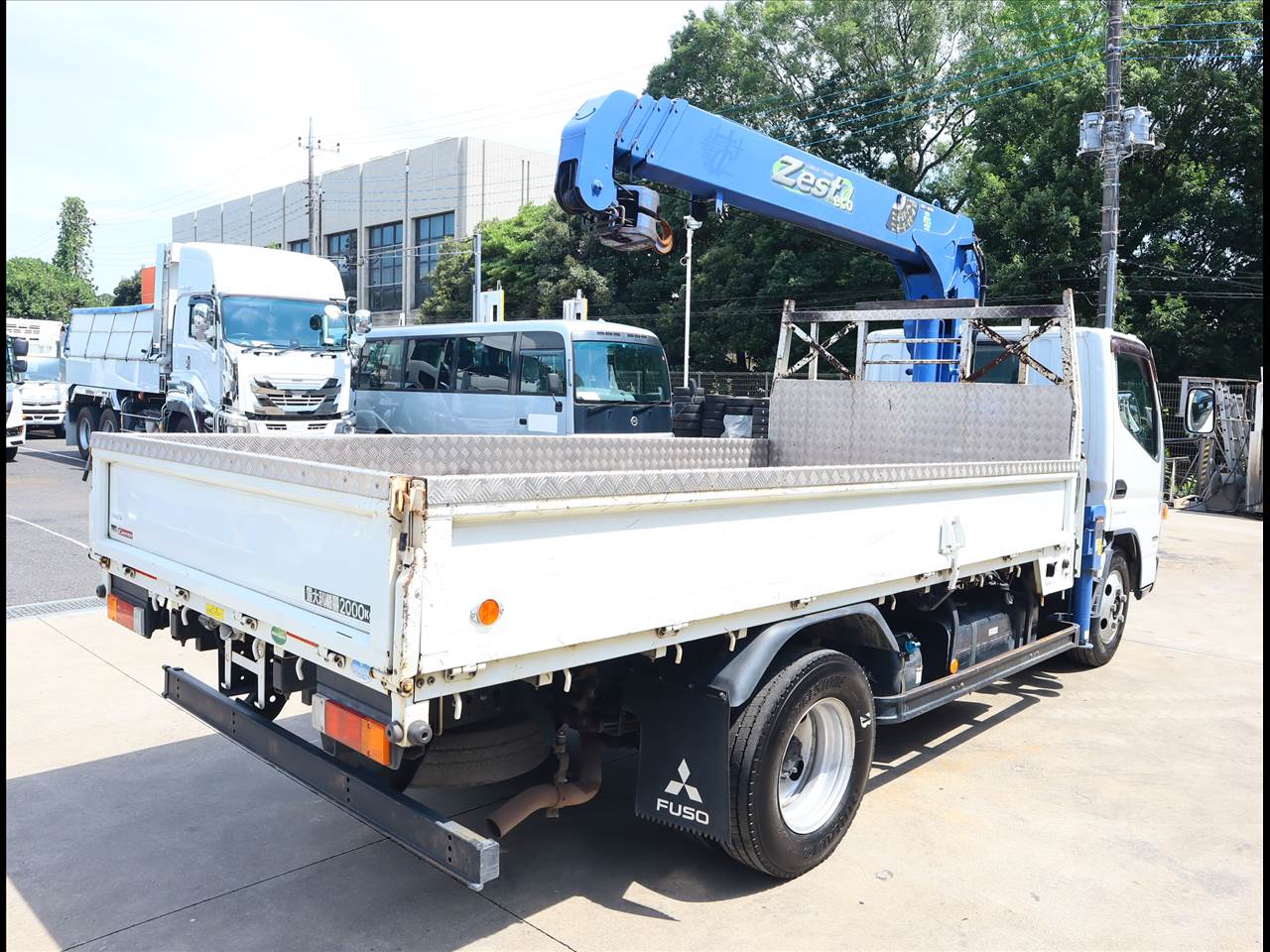 【PZC-2172】H29.4三菱のキャンター 2t標準ロングタダノ製4段クレーン 2.63t吊り ラジコン フックイン 高床｜中古トラックならゲットラック